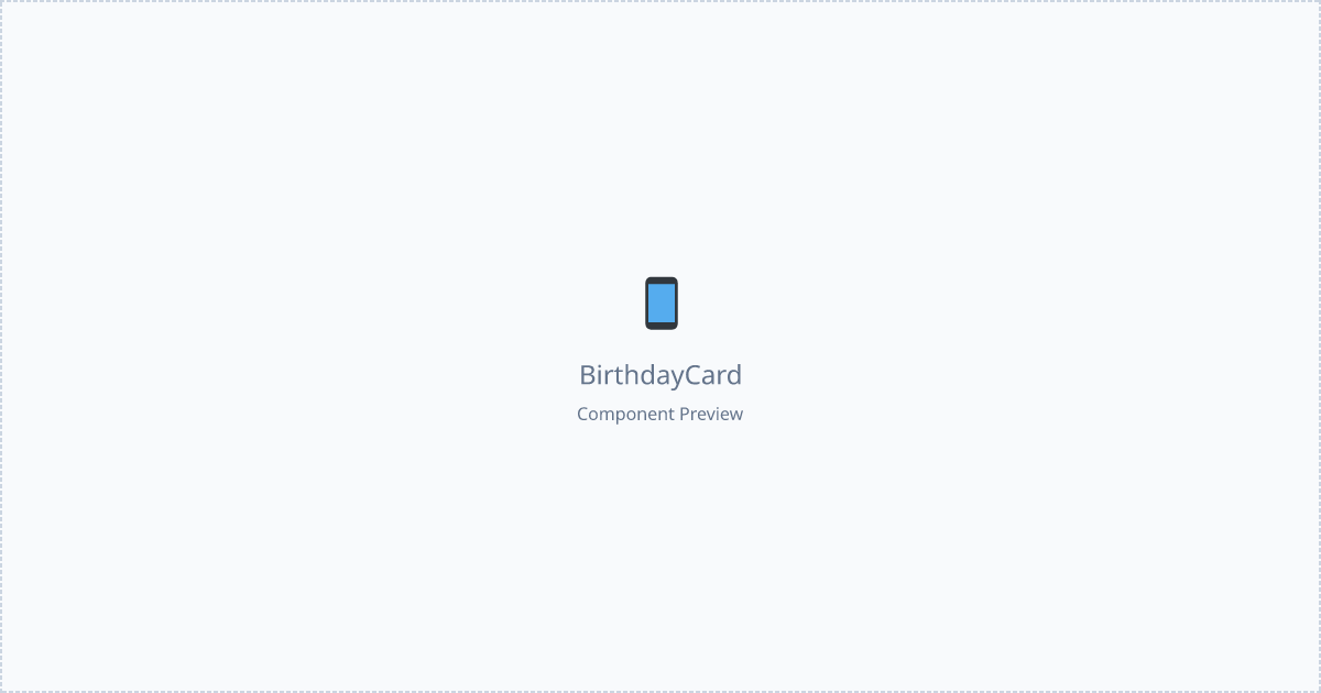 Birthday Card - Free React, Mui Component