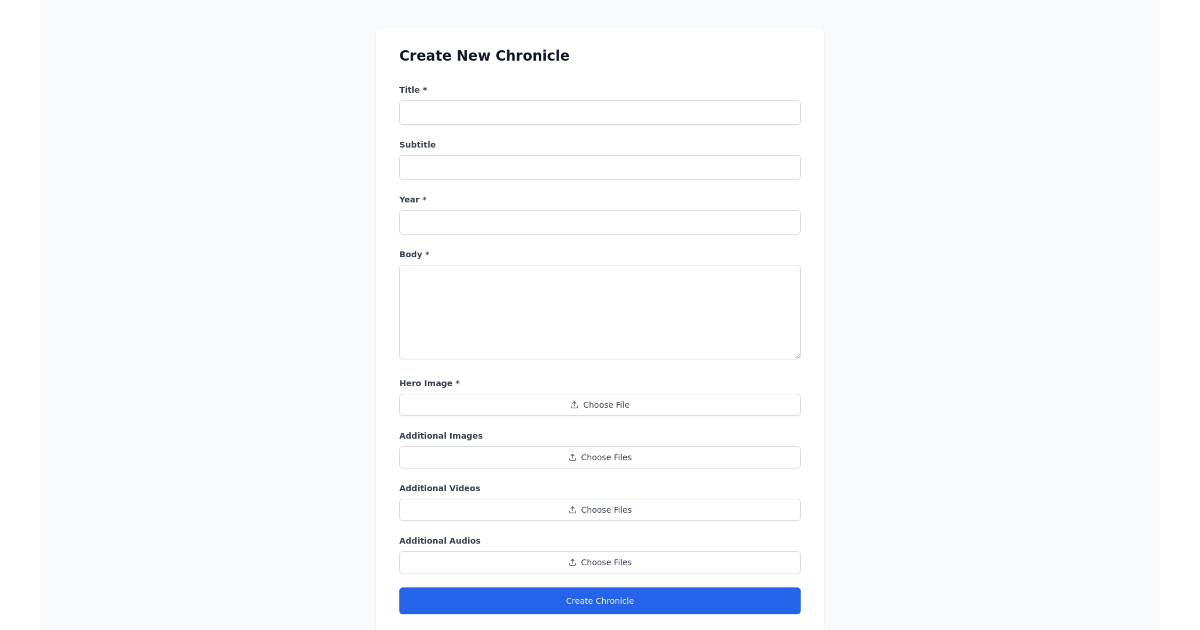 Chronicle Submission Form - Free React, Tailwind Component