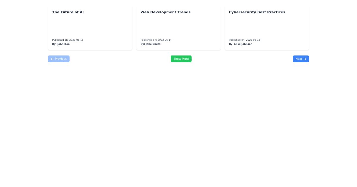 Blog Display Section - Free React, Tailwind Component