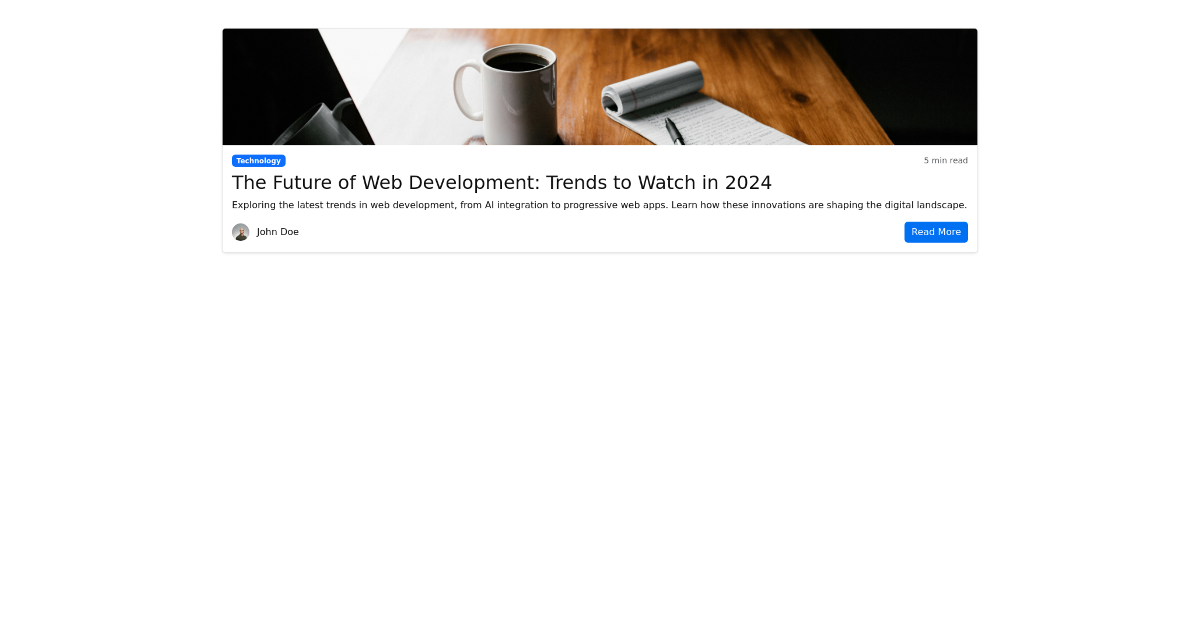 Blog Post Preview - Free Html, Bootstrap Component