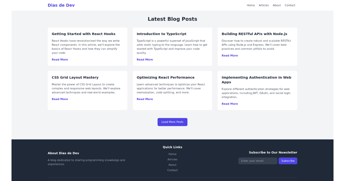 Programming Blog Layout - Free Html, Tailwind Component