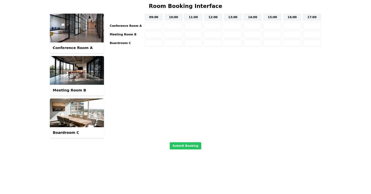Booking Interface - Free React, Tailwind Component