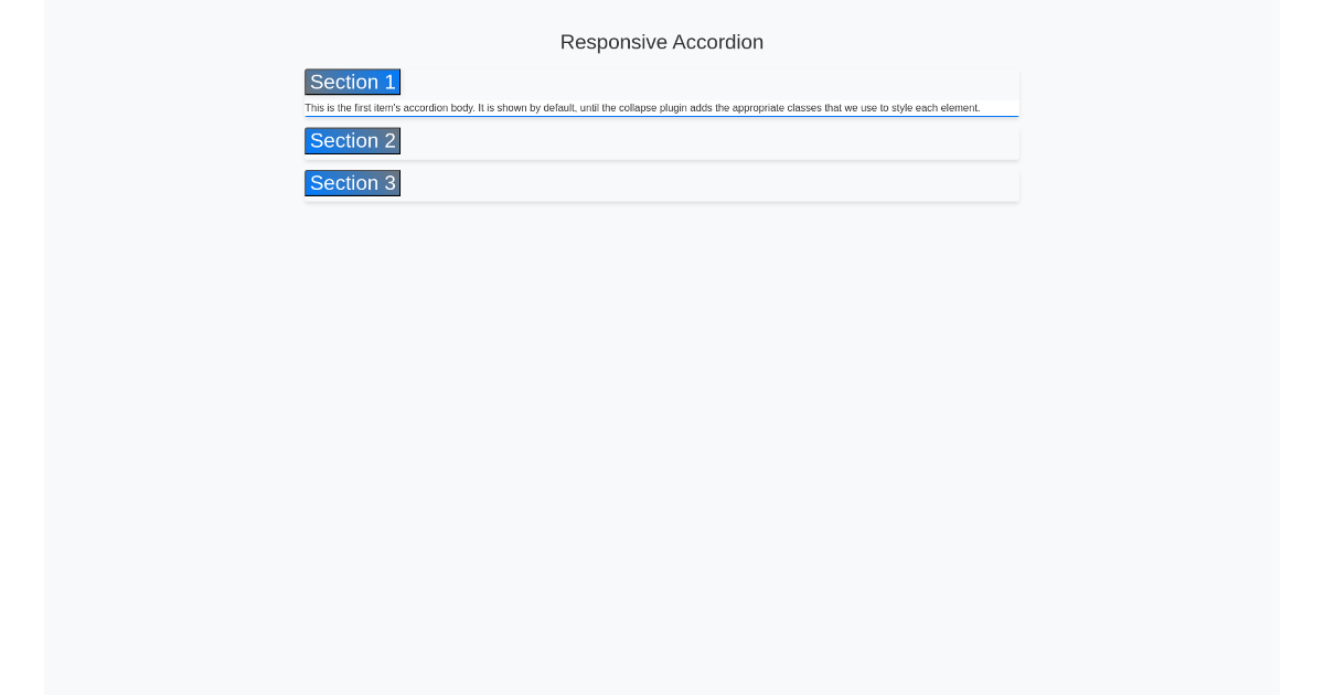Responsive Accordion Component - Free Html, Bootstrap Component