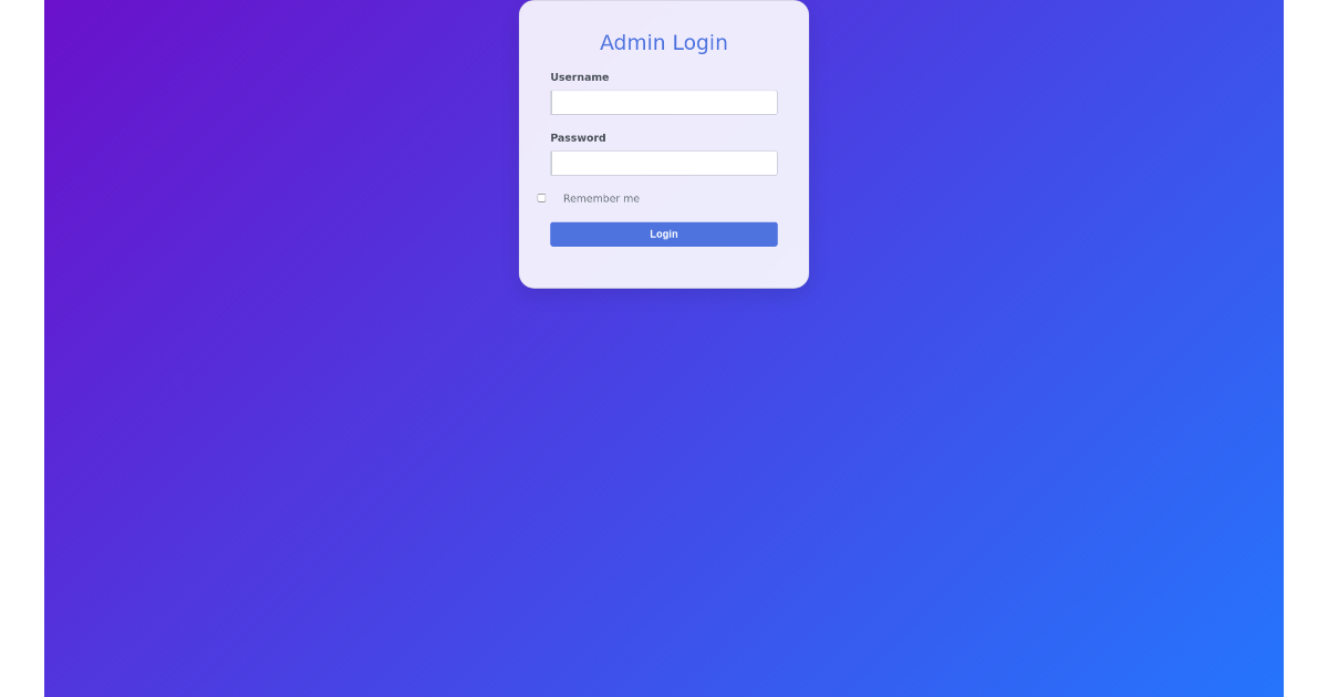 Admin Login Component - Free Html, Bootstrap Component