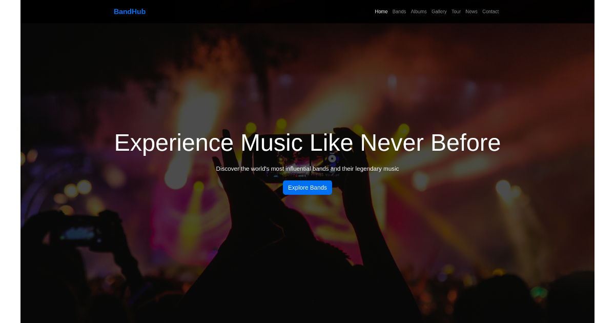 Music Band Homepage - Free Html, Bootstrap Component