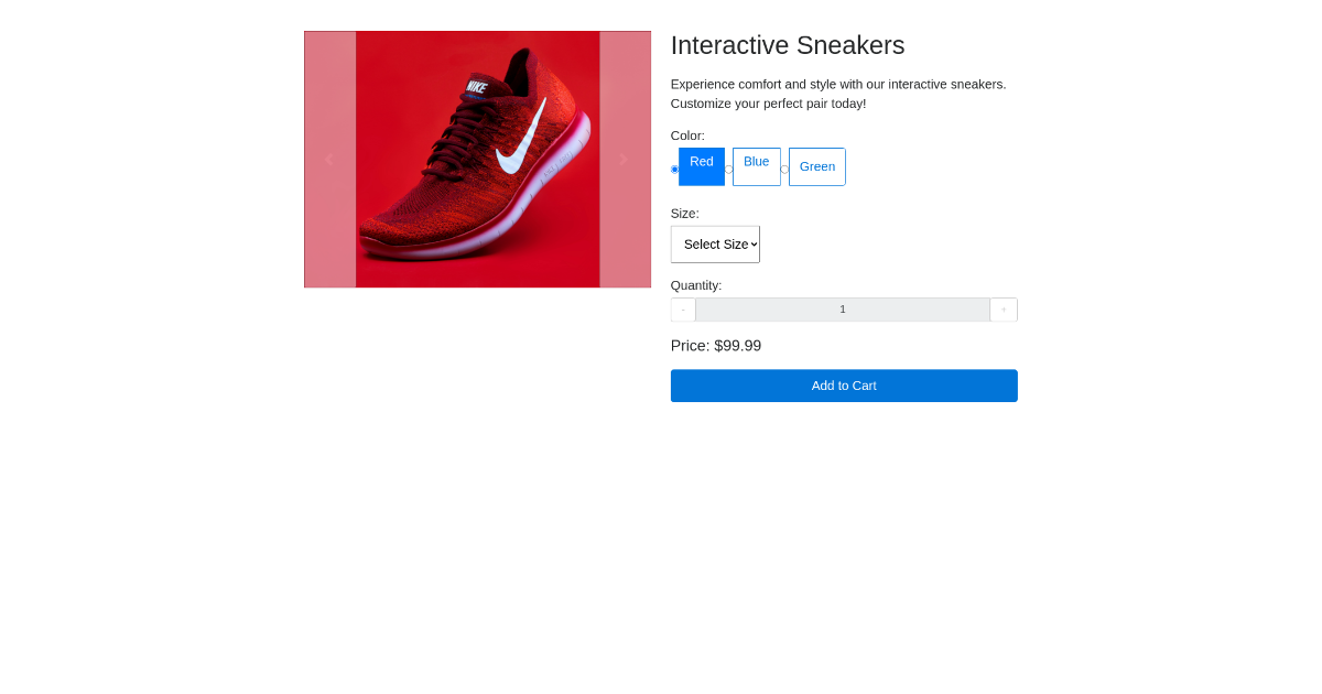 Interactive Product Showcase Free Html Bootstrap Component