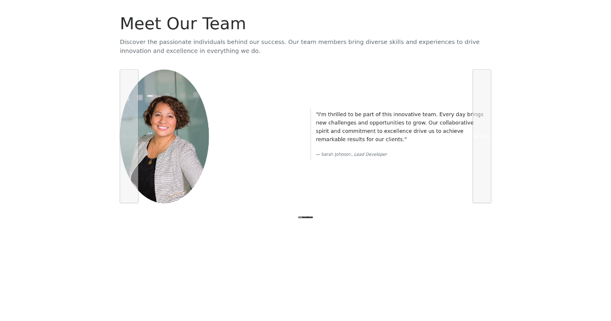 Team Member Carousel - Free Html, Bootstrap Component