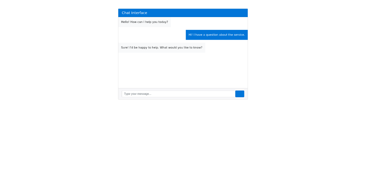 Chat Interface Component - Free Html, Bootstrap Component