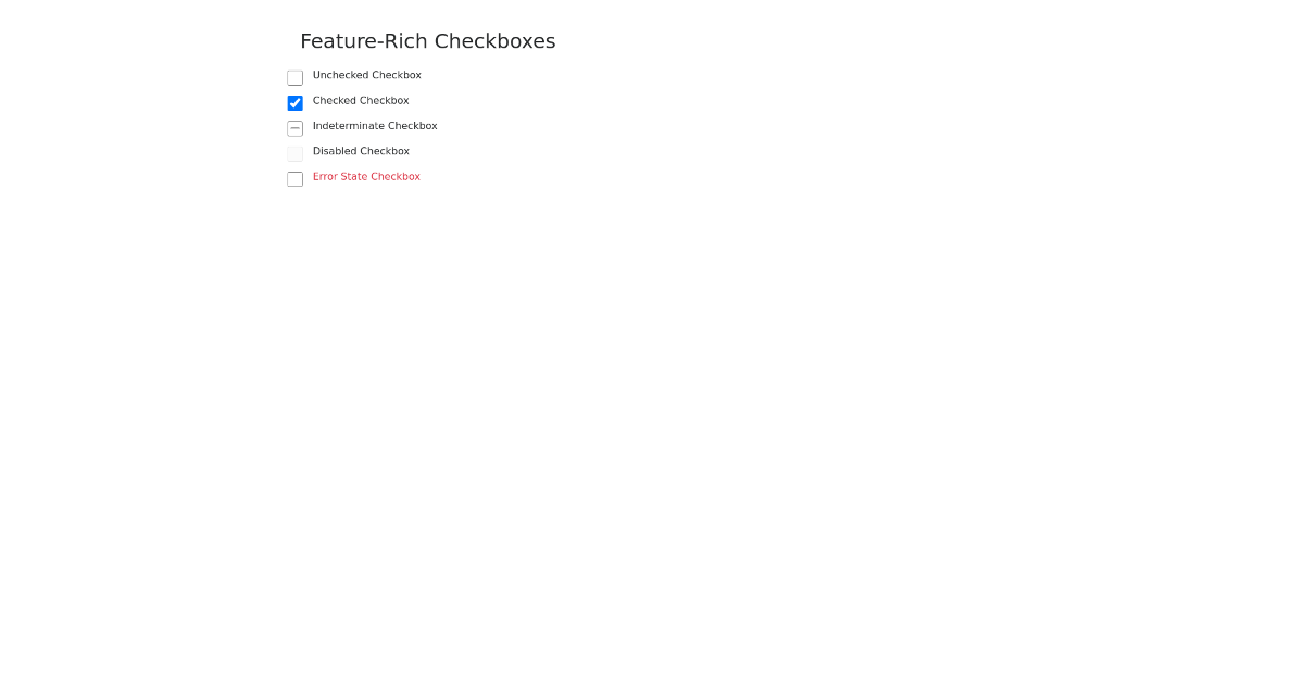 Feature- Rich Checkboxes - Free Html, Bootstrap Component