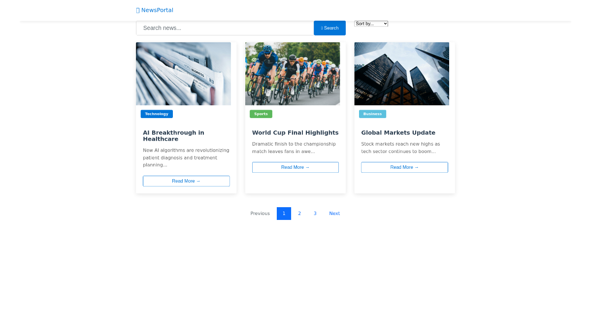 News Hub Component - Free Html, Bootstrap Component
