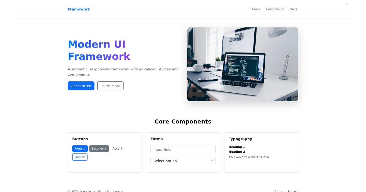 Modern U I Framework - Free Html, Bootstrap Component