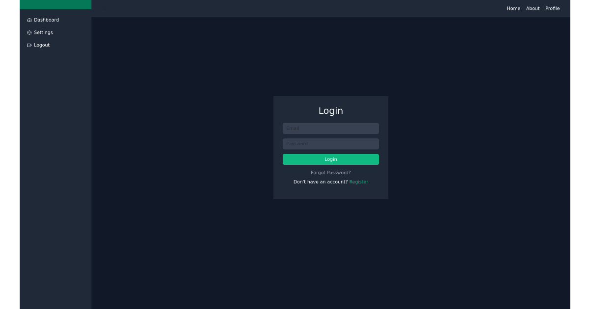 Dark Theme Layout - Free Html, Bootstrap Component
