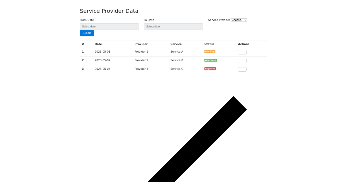 Service Provider Dashboard - Free Html, Bootstrap Component