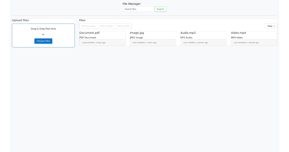 Modern File Manager - Free Html, Bootstrap Component