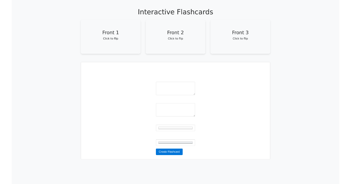 Interactive Flashcard Component - Free Html, Bootstrap Component