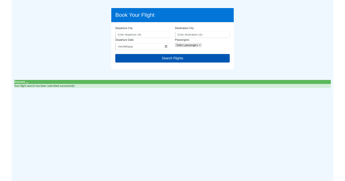Flight Booking Component - Free Html, Bootstrap Component