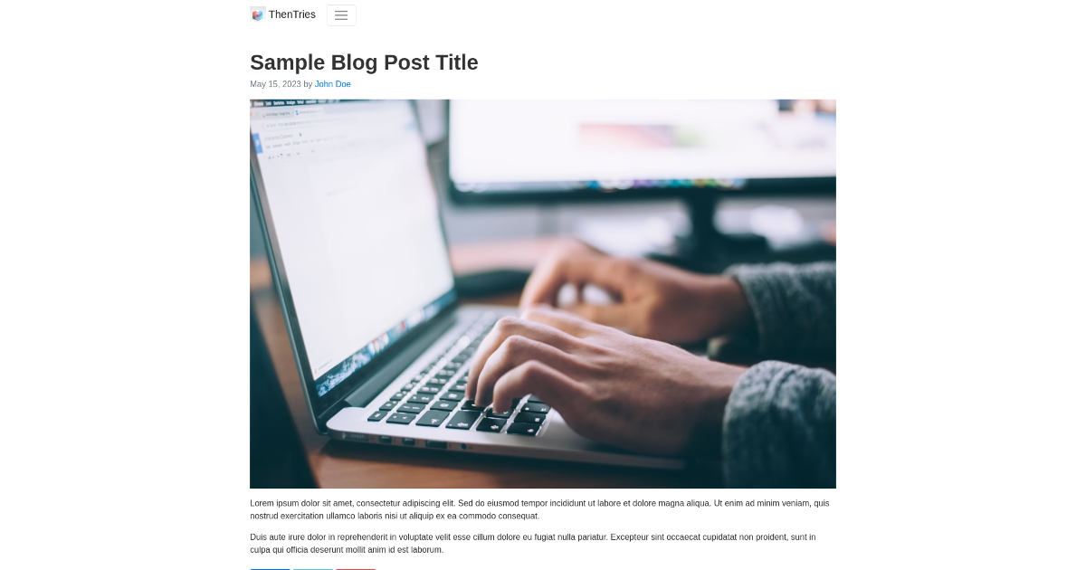 Responsive Blog Website - Free Html, Bootstrap Component