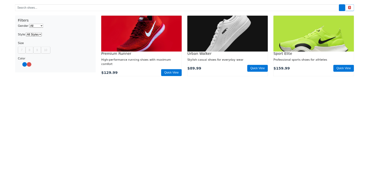 Sneaker Product Display - Free Html, Bootstrap Component