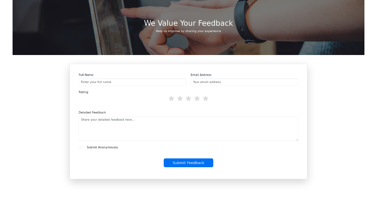 Interactive Feedback Form - Free Html, Bootstrap Component
