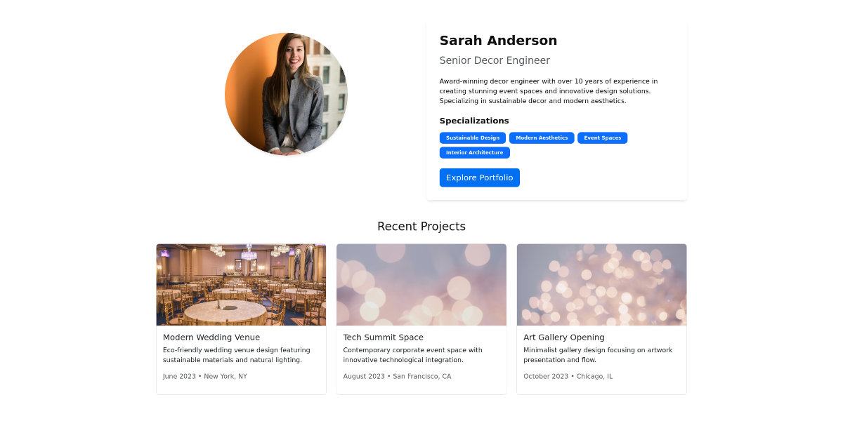Decor Engineer Showcase - Free Html, Bootstrap Component