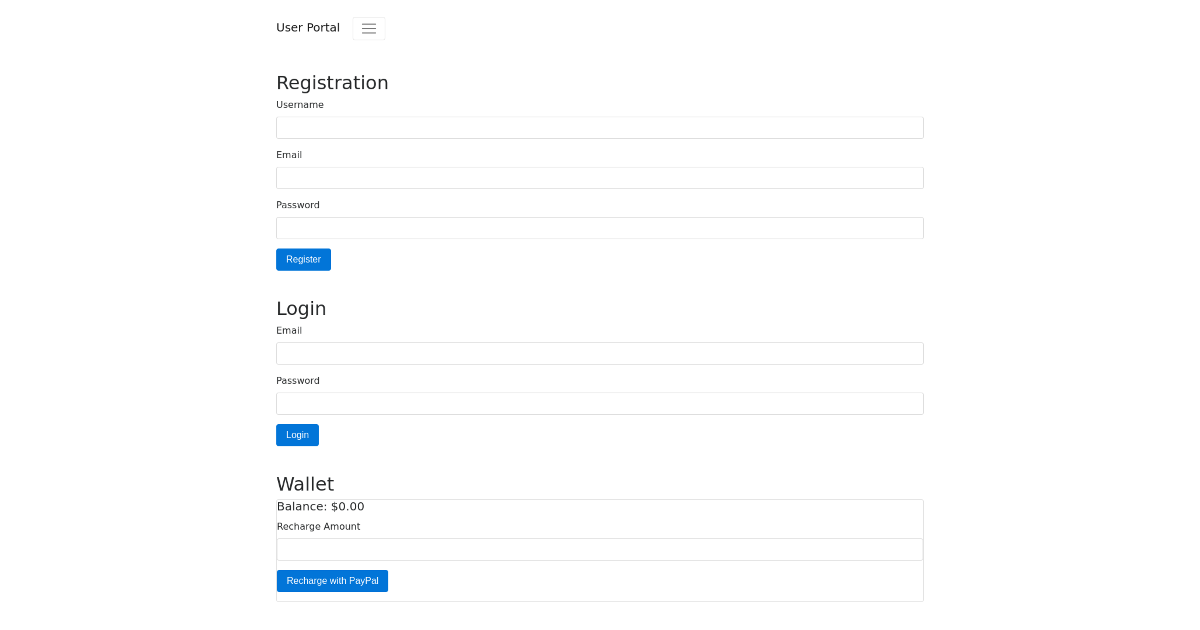 User Portal Interface - Free Html, Bootstrap Component