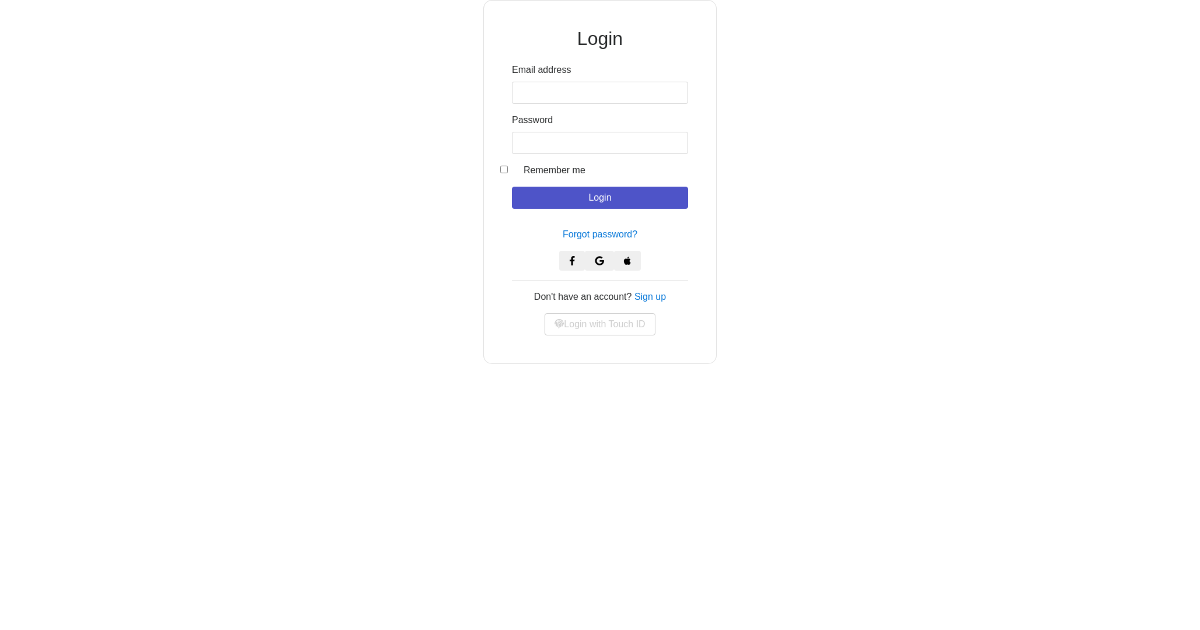 Mobile Login Component - Free Html, Bootstrap Component