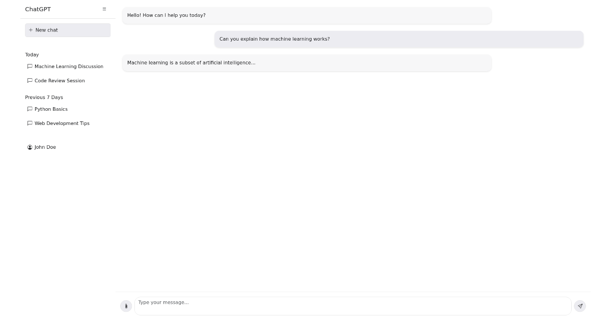 Chat G P T Interface - Free Html, Bootstrap Component