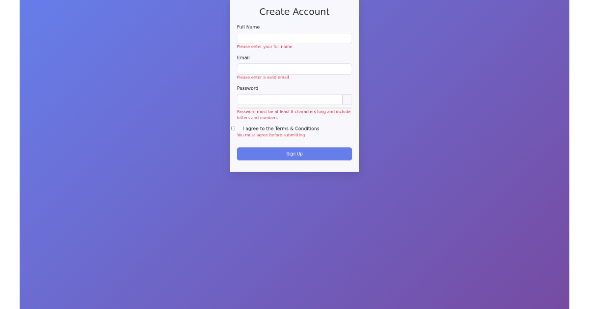 Modern Signup Form - Free Html, Bootstrap Component