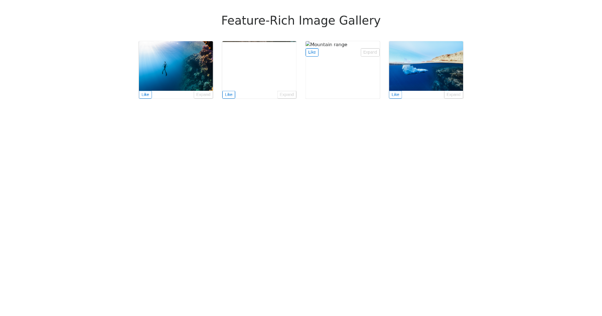 Feature- Rich Gallery - Free Html, Bootstrap Component