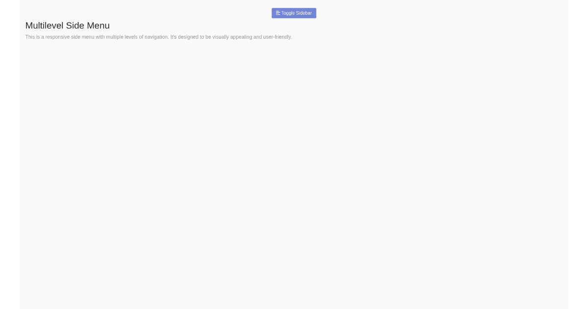 Multilevel Side Menu - Free Html, Bootstrap Component