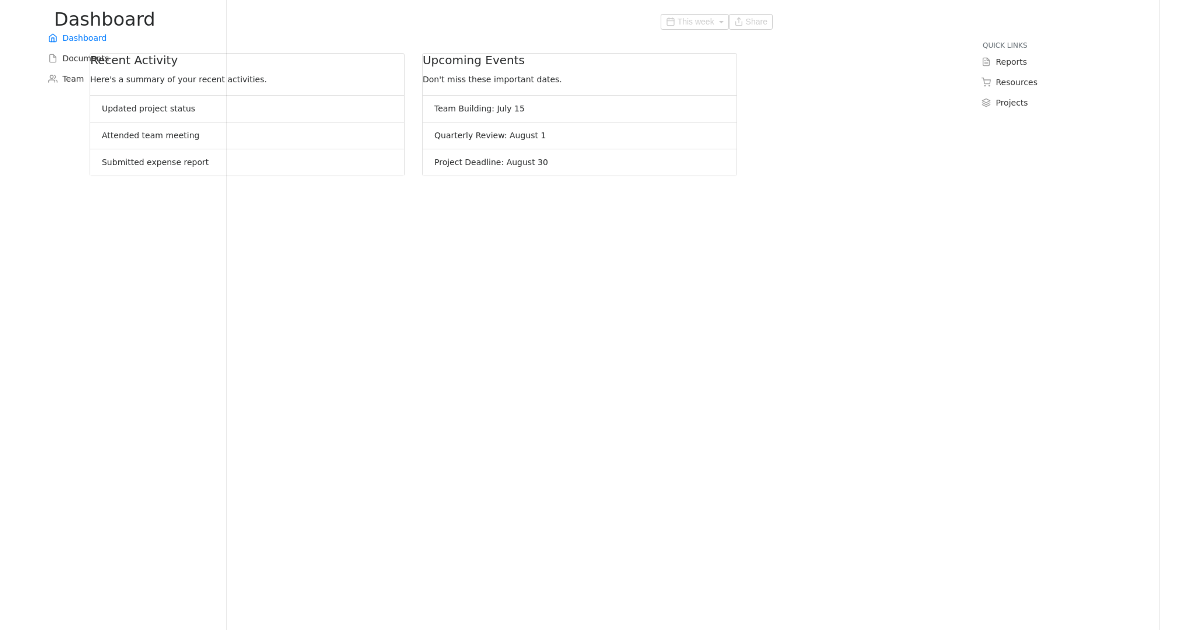 Intranet Page Layout - Free Html, Bootstrap Component