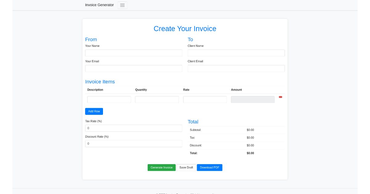 Bootstrap Invoice Generator - Build Your Frontend Invoice Easily