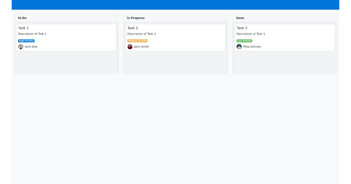 Kanban Board Component - Free Html, Bootstrap Component