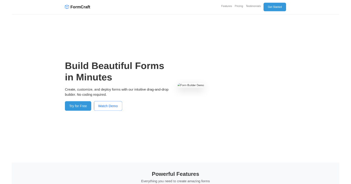 Dynamic Form Builder Free Html Bootstrap Component