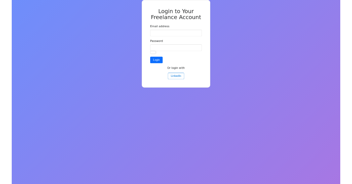 Freelance Login Component - Free Html, Bootstrap Component
