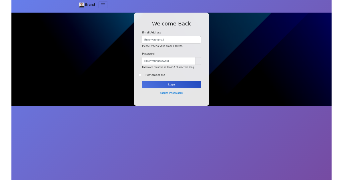 Modern Landing Login - Free Html, Bootstrap Component