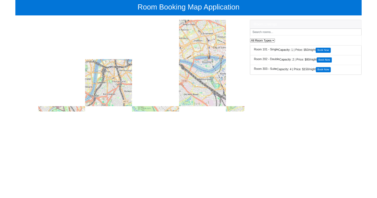 Room Booking Map - Free Html, Bootstrap Component