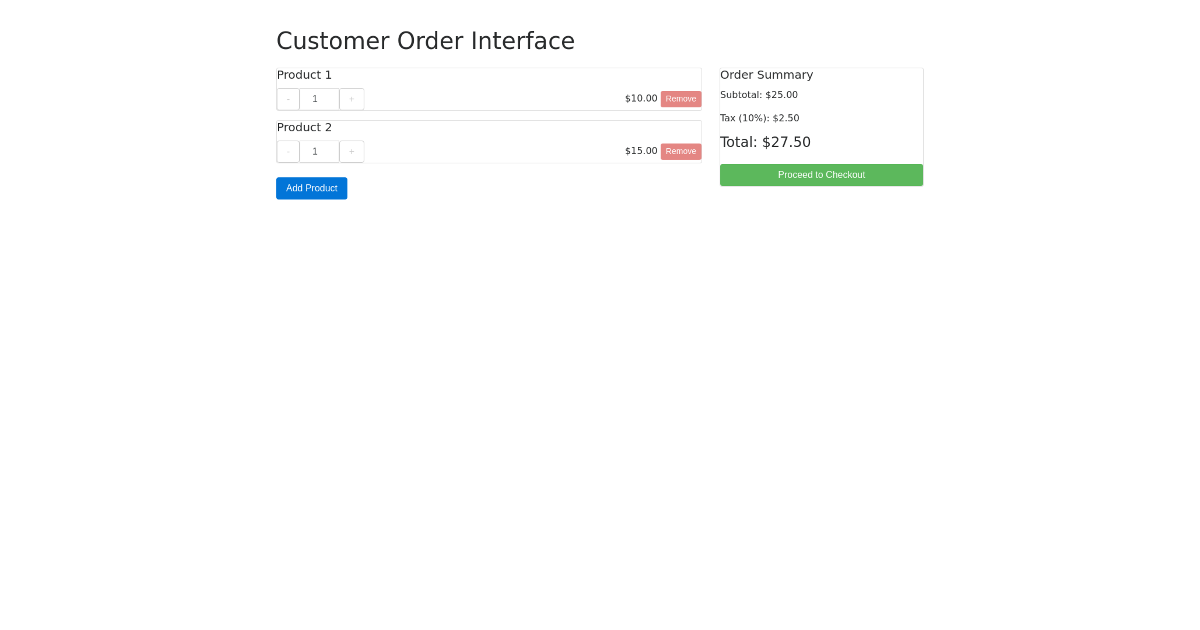 Order Summary Component - Free Html, Bootstrap Component