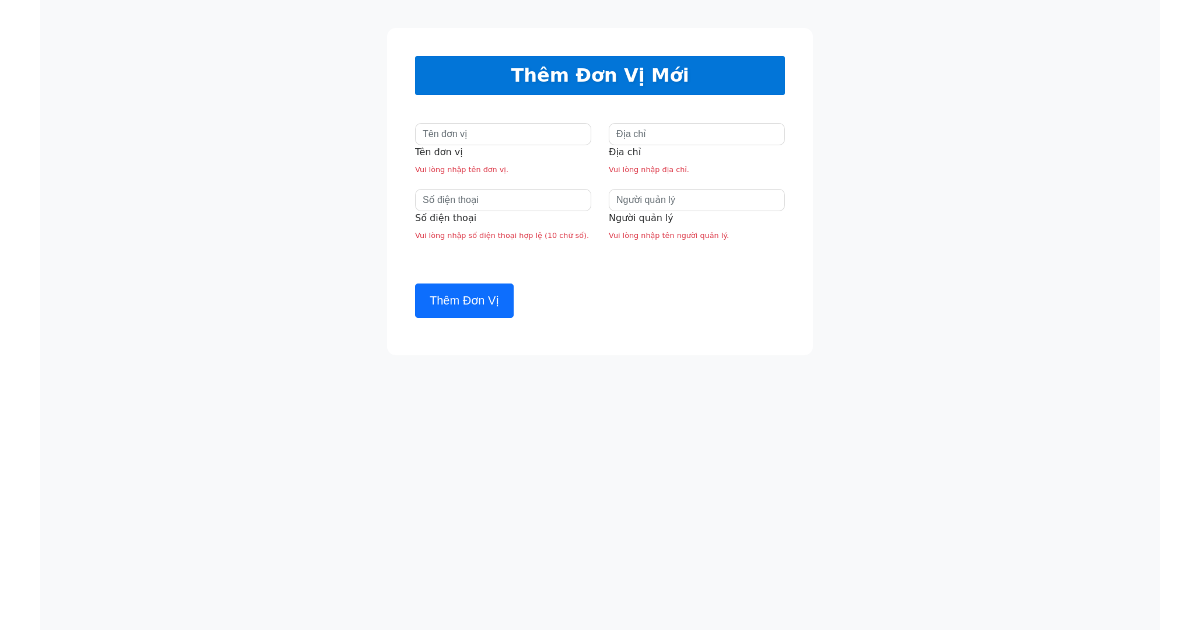 Unit Addition Form - Free Html, Bootstrap Component