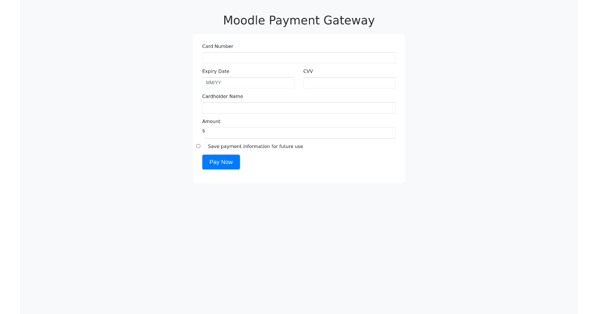 Bootstrap Payment Gateway UI for Moodle
