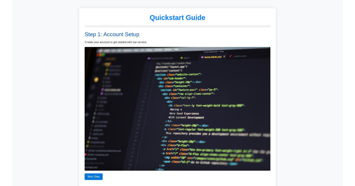 Interactive Quickstart Guide - Free Html, Bootstrap Component