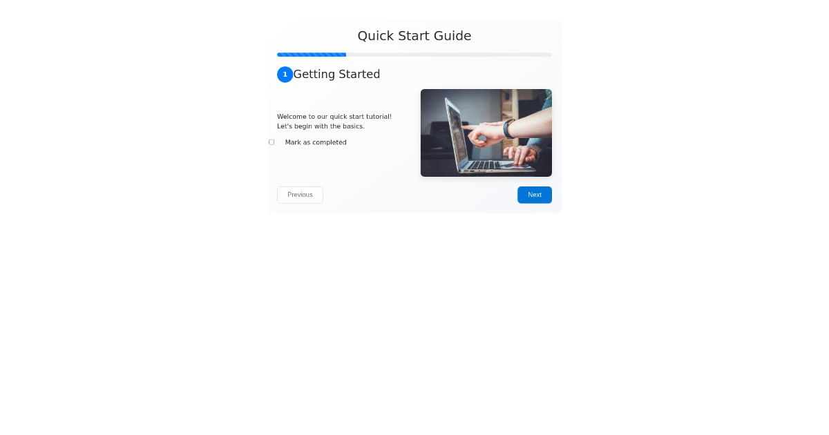 Interactive Tutorial Guide - Free Html, Bootstrap Component