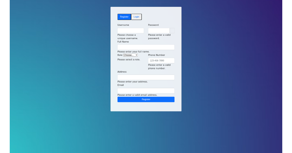Register Login Form - Free Html, Bootstrap Component