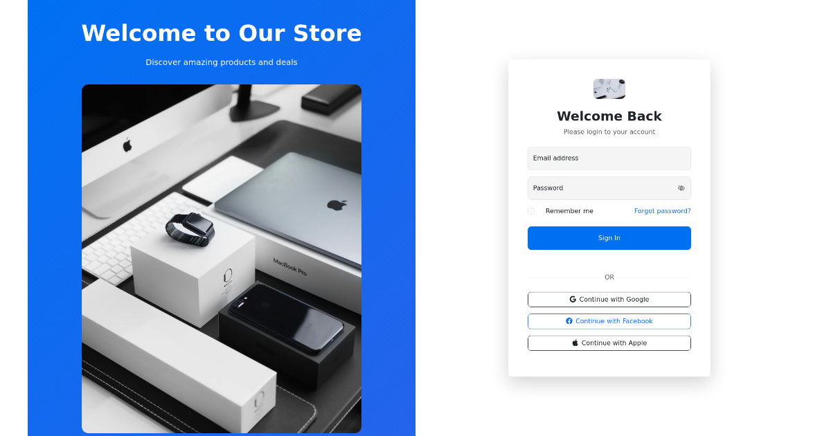 E-commerce Login - Free Html, Bootstrap Component