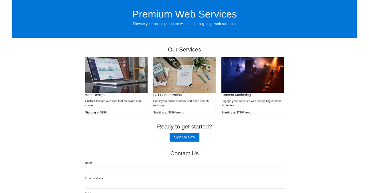 Service Page Component - Free Html, Bootstrap Component
