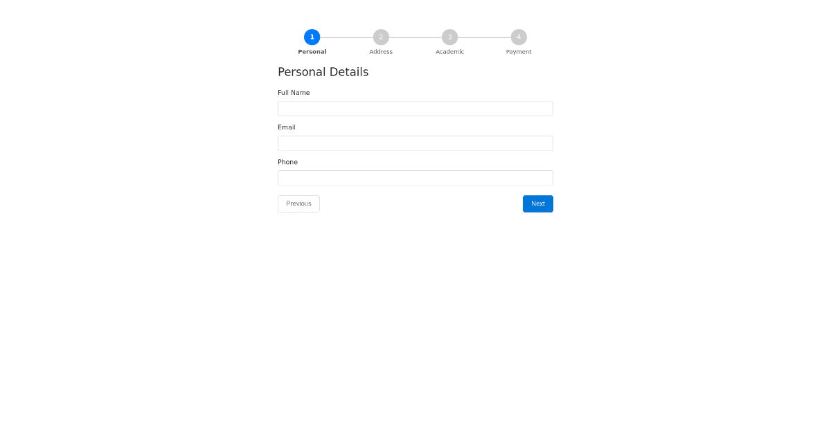 Multi- Step Form - Free Html, Bootstrap Component