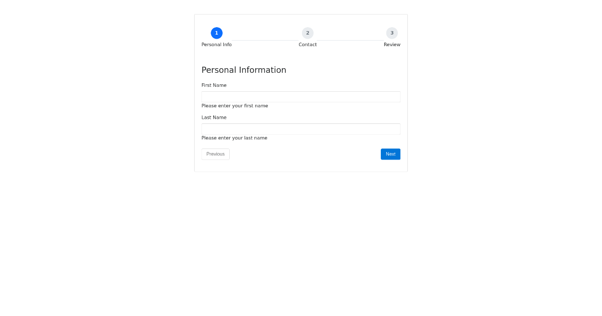 Animated Multi- Step Form - Free Html, Bootstrap Component
