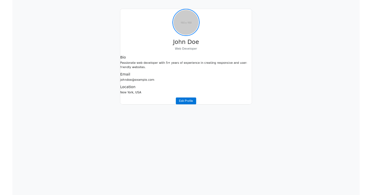 User Profile Editor - Free Html, Bootstrap Component