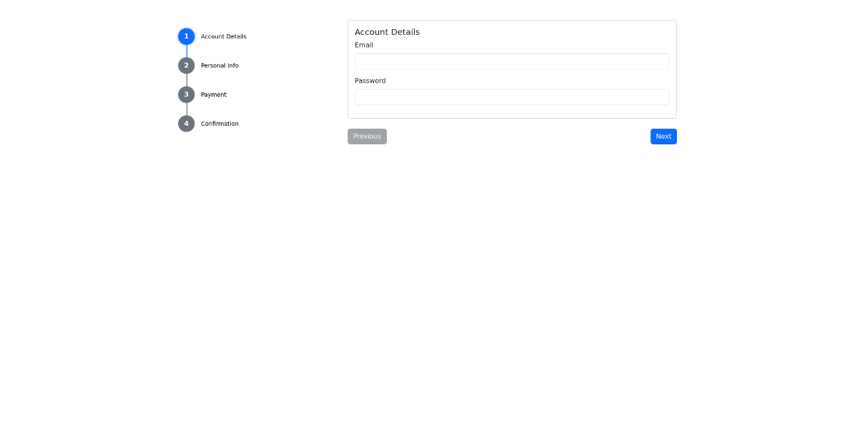 Multi Step Stepper Free Html Bootstrap Component