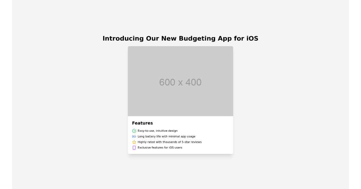 App Features Showcase - Free React, Tailwind Component